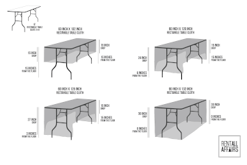 Wedding, Party, and Event Linen Rental Sizing Guide In Philadelphia ...