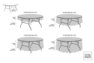 Wedding, Party, and Event Linen Rental Sizing Guide In Philadelphia ...